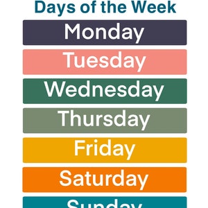 Days of the Week DIGITAL - Etsy