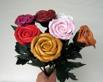 Leather rose | Etsy
