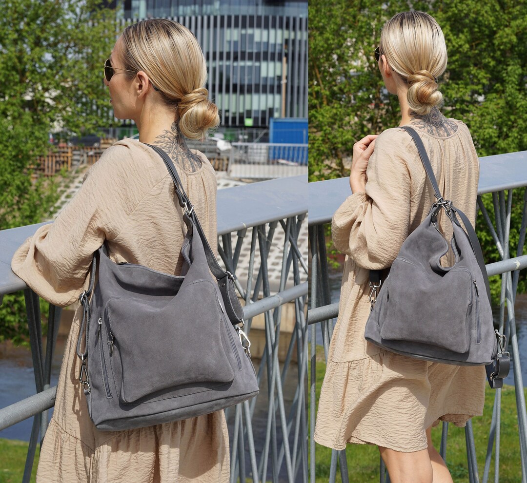 Suede Leather Hobo Convertible Featuring Hobo Backpack and - Etsy