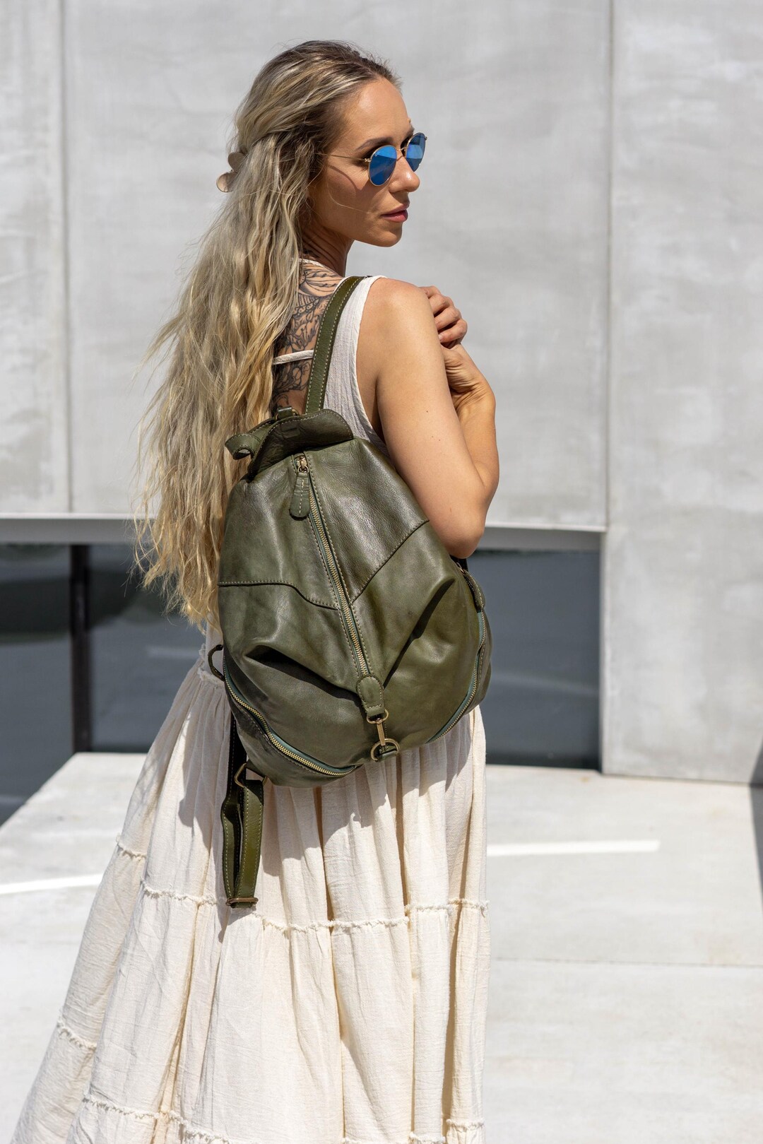 Convertible Leather Backpack – Italian Soft Vintage Leather ...