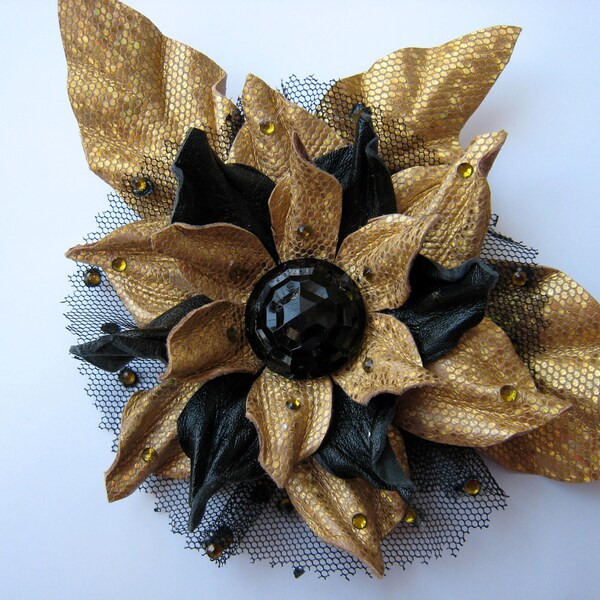 Leather Brooch - Etsy