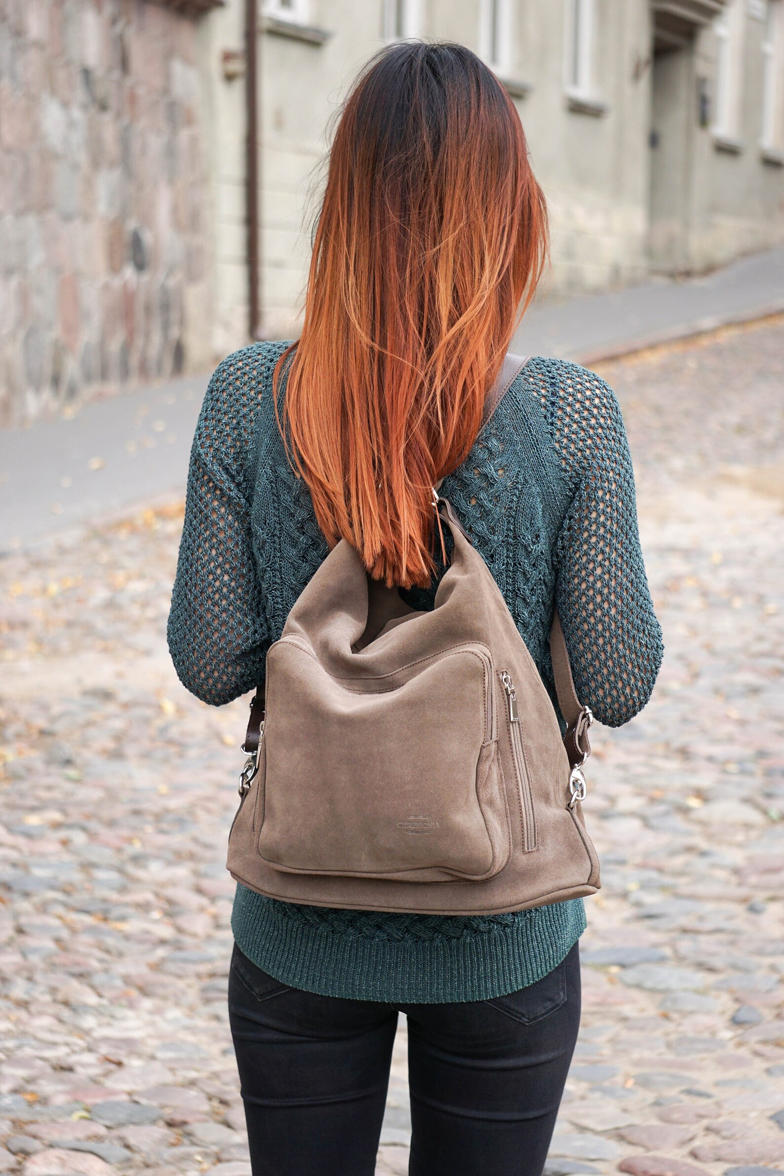 Convertible Suede Leather Hobo Backpack for Women 2 in 1 - Etsy
