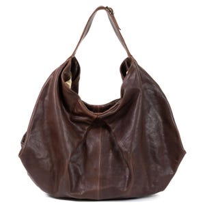 Vintage Leather Slouchy Hobo Bag Stylish Large Shoulder Bag for Women ...