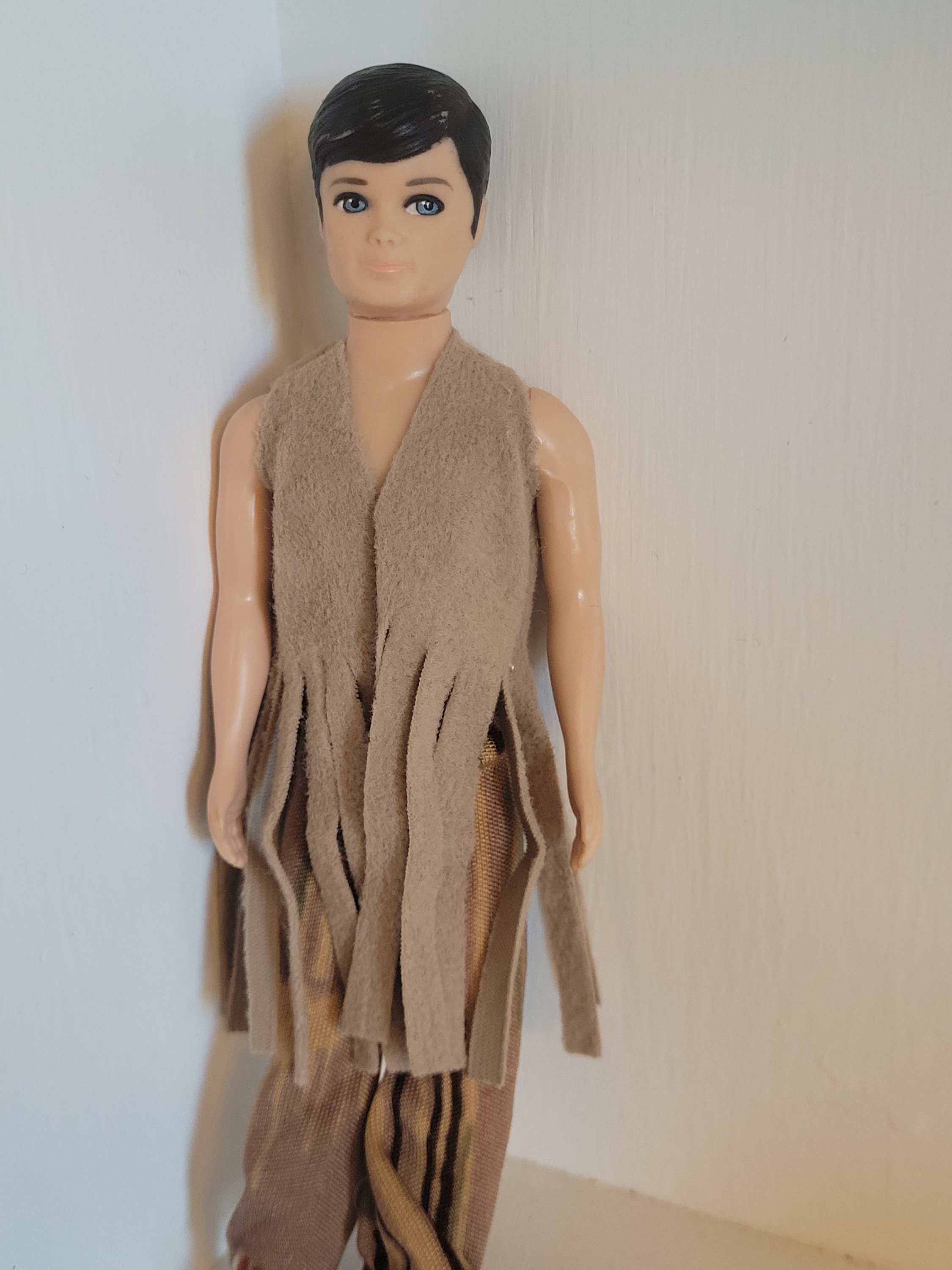 Dawn/pippa or Gary Doll Long Beige/brown/black Suede Hippie Fringed ...
