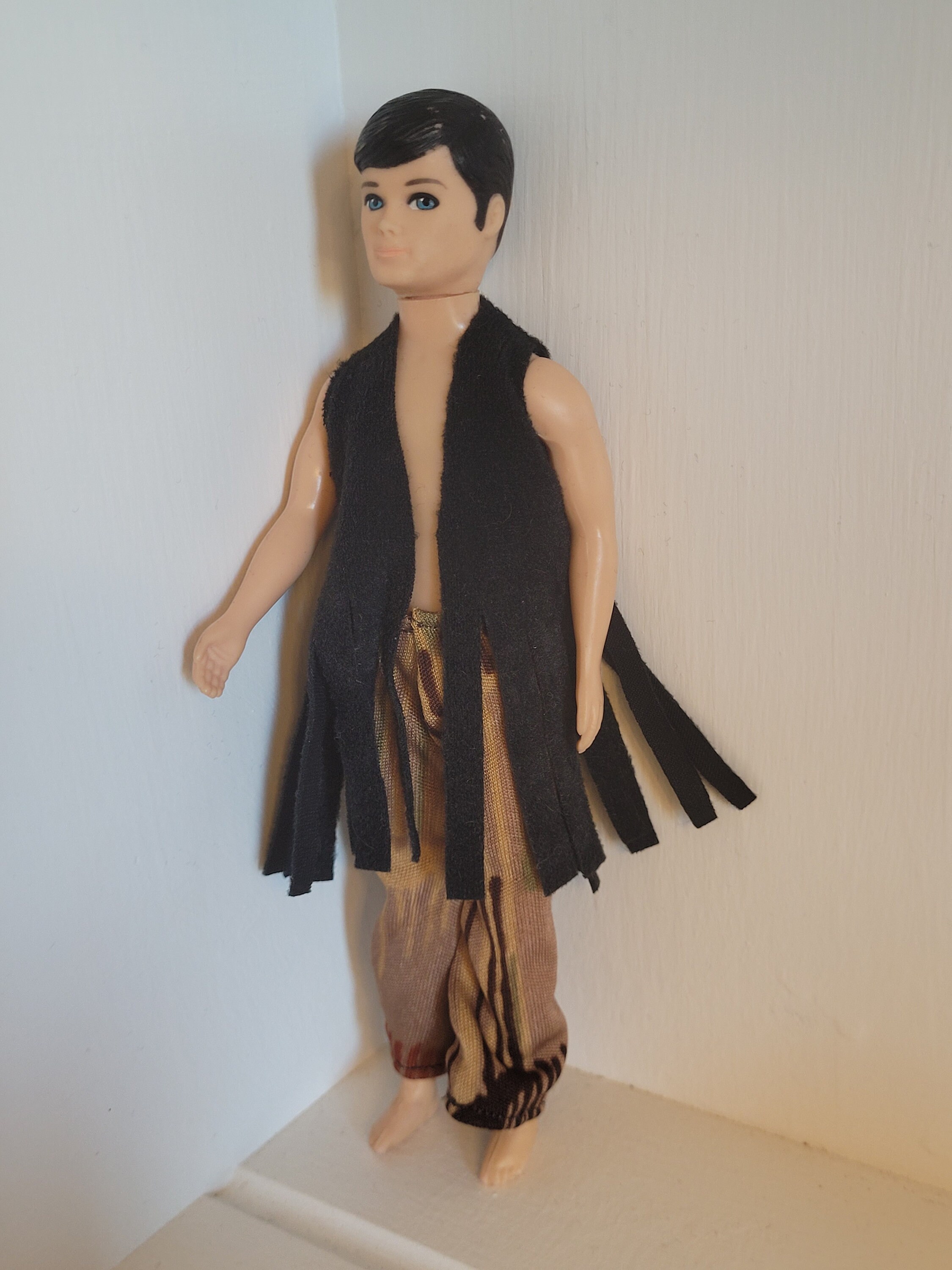 Dawn/pippa or Gary Doll Long Beige/brown/black Suede Hippie Fringed ...