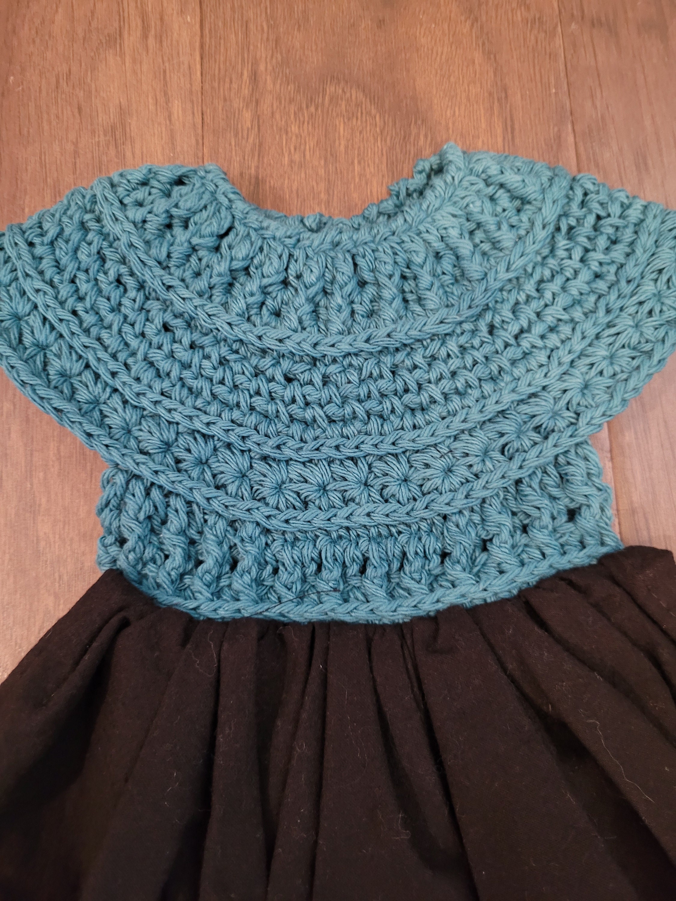 100% Cotton Dress Towel Topper in Teal/black - Etsy