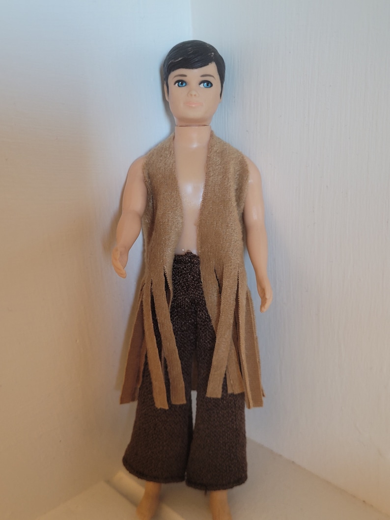 Dawn/pippa or Gary Doll Long Beige/brown/black Suede Hippie Fringed ...