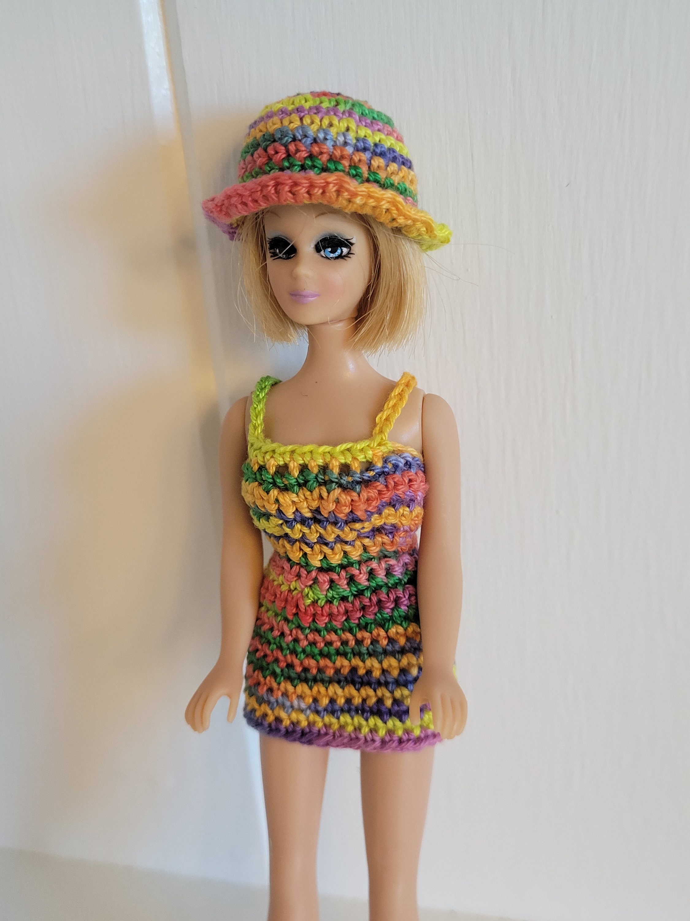 Rainbow Set Dress, Poncho, Hat Topper Dawn Doll Clothing - Etsy