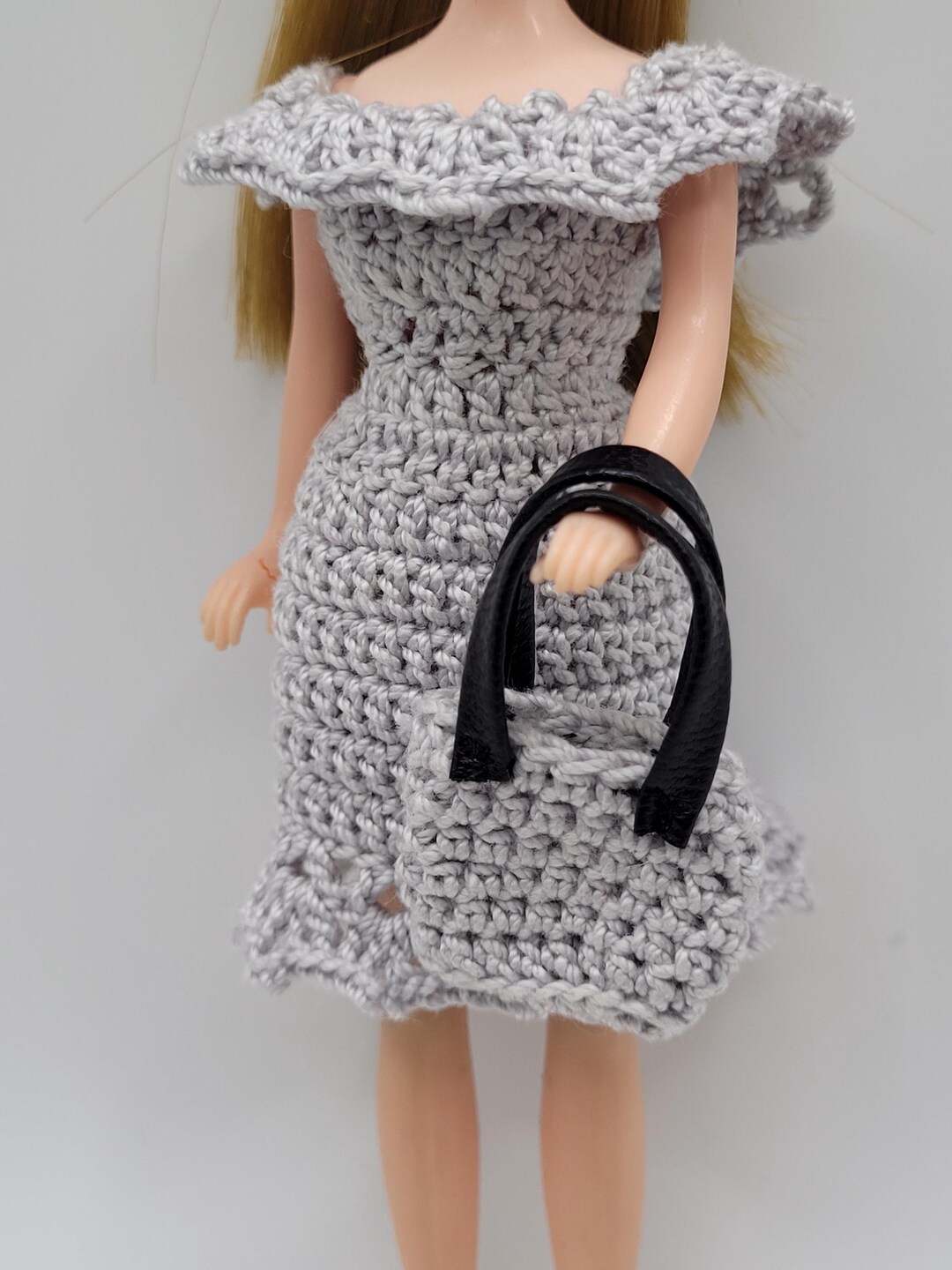 Dawn/pippa Doll Handbag Purse With Faux Leather Strap Hand Crocheted ...