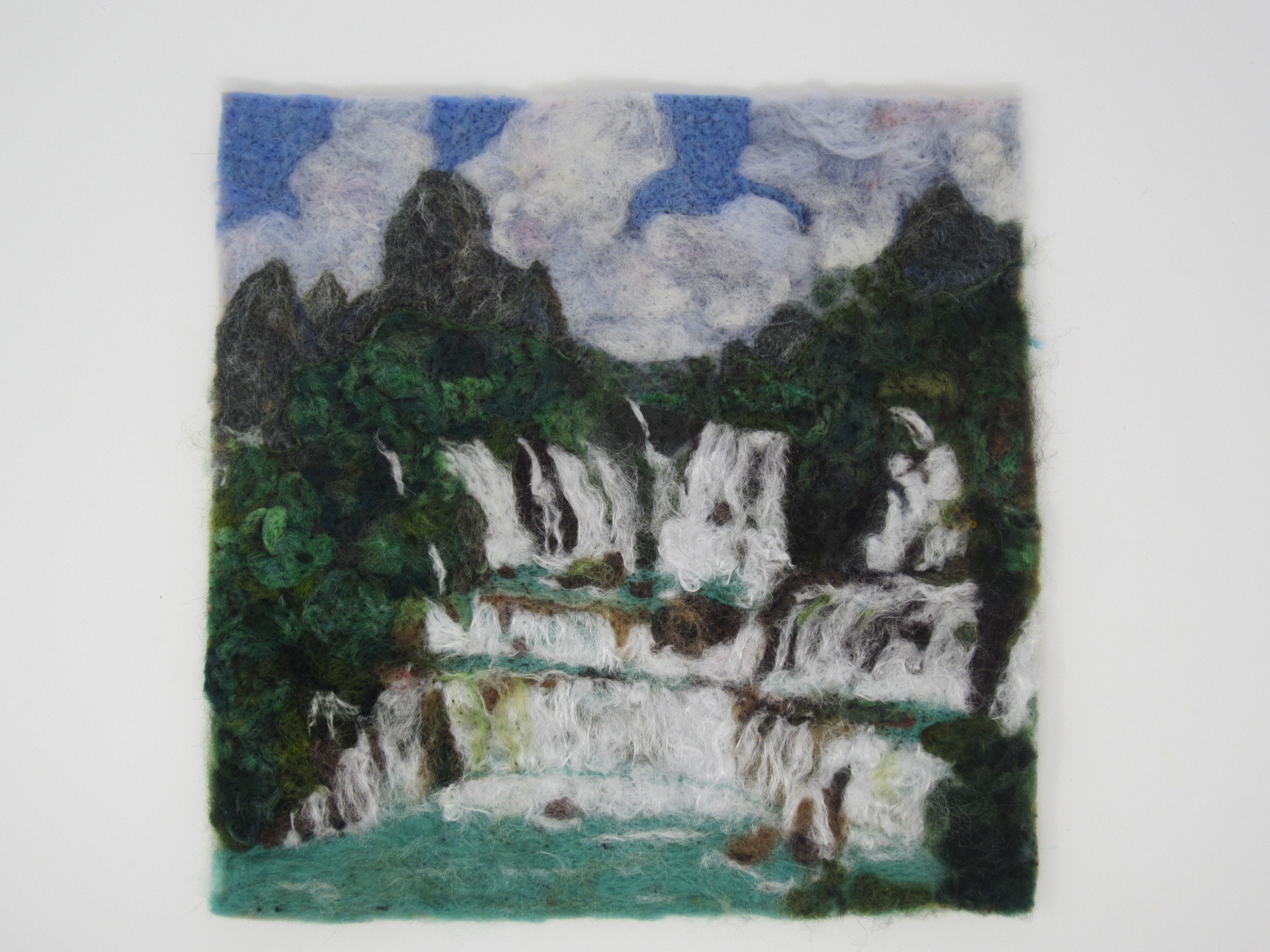 Forest Waterfall- Needle Felted Wool Painting - Etsy