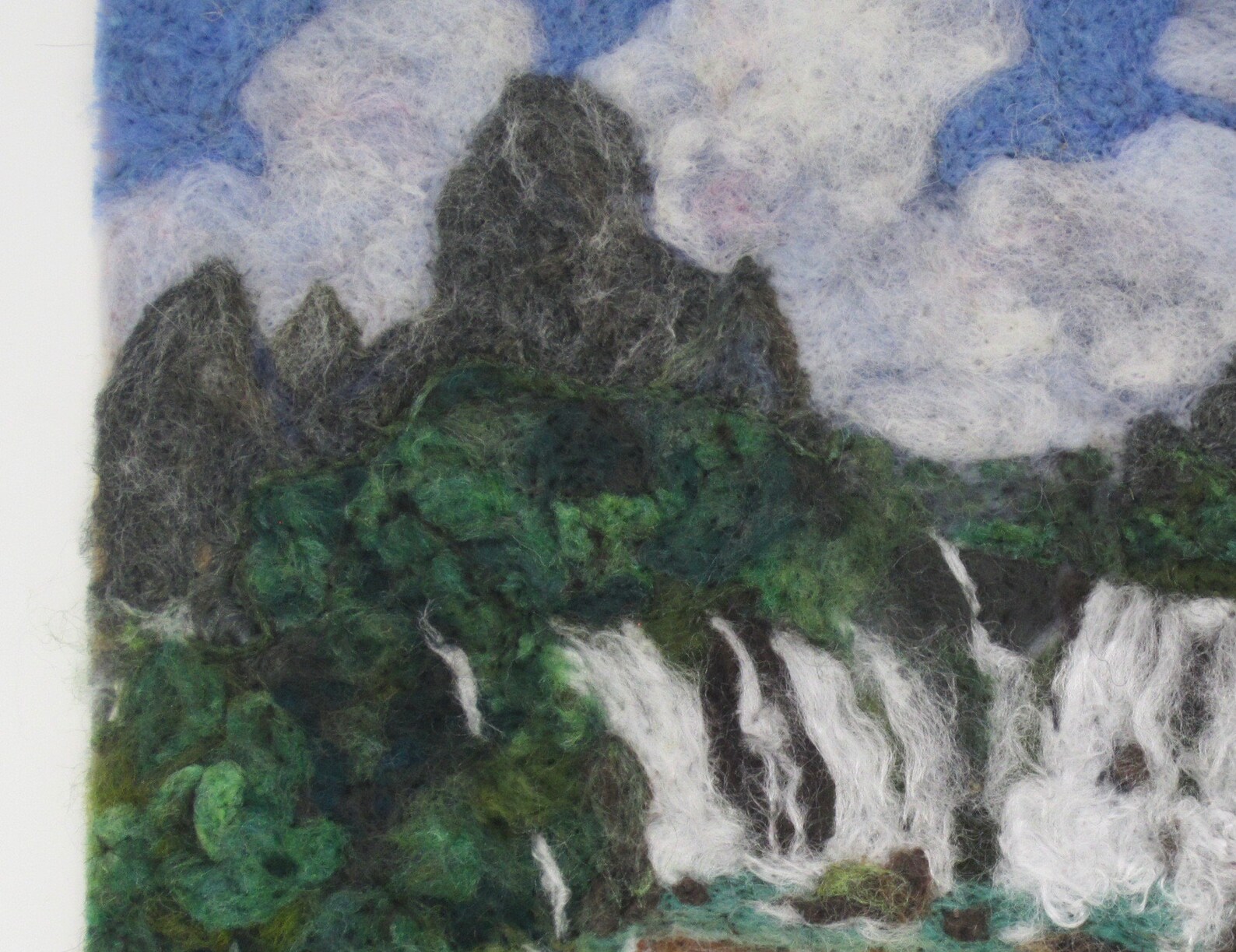 Forest Waterfall- Needle Felted Wool Painting - Etsy