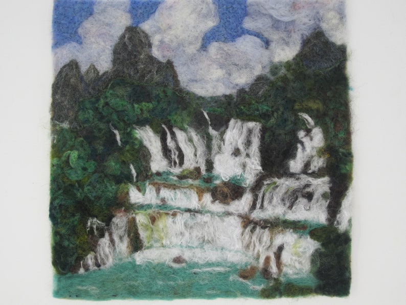Forest Waterfall- Needle Felted Wool Painting - Etsy