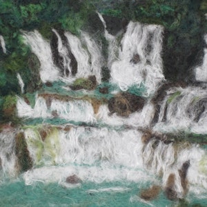 Forest Waterfall- Needle Felted Wool Painting - Etsy