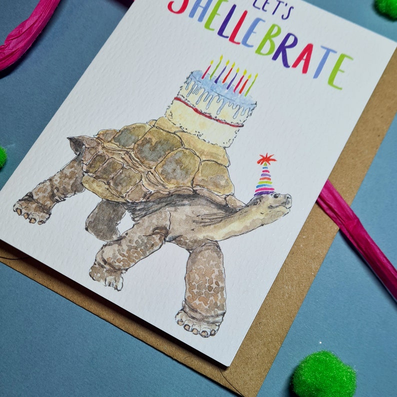 Tortoise Birthday Card Wild Animal Birthday Card Animal Lover Greetings ...