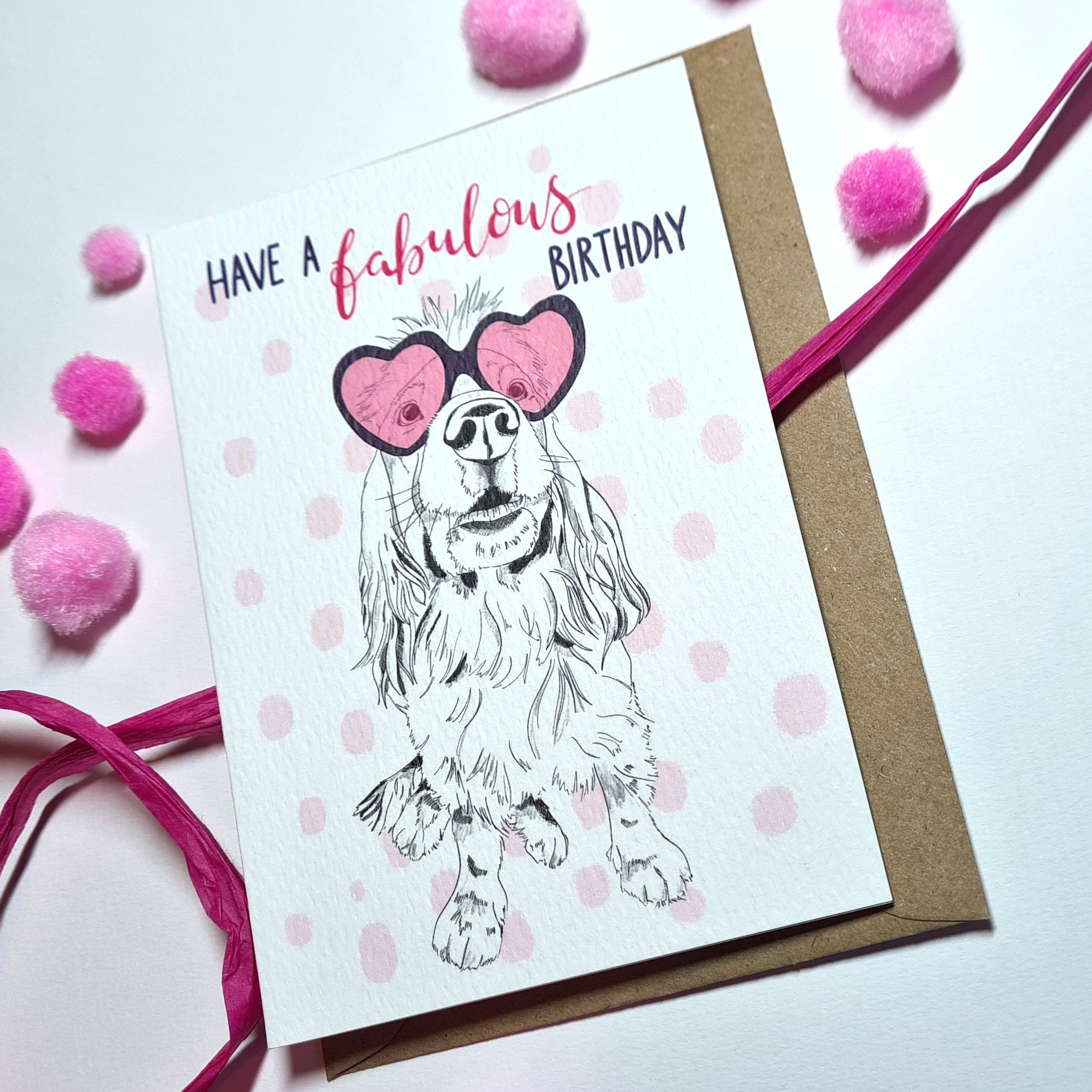 Cocker Spaniel Birthday Card Fabulous Dog Card Dog Lover Greetings Card ...