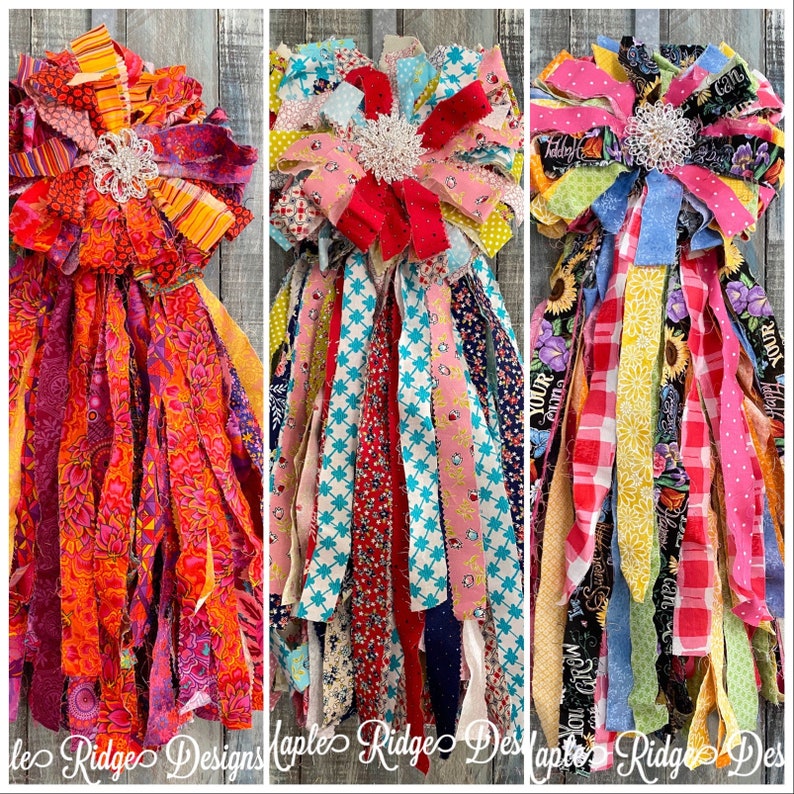 Patriotic rag bow with a twist | Etsy