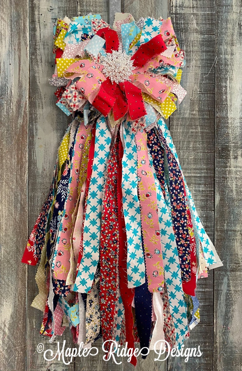 Patriotic rag bow with a twist | Etsy