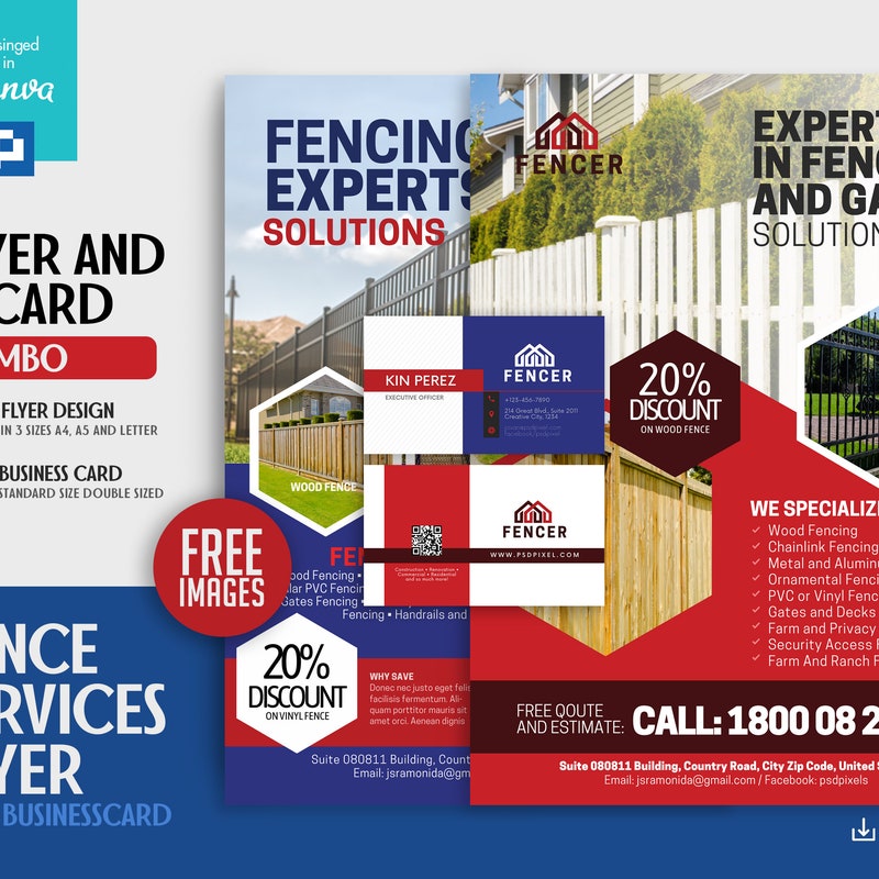 Fence Business Cards - Etsy