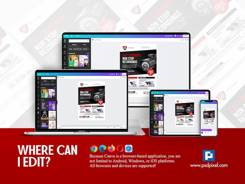 CCTV Contractor, Surveillance, CCTV Services Company Canva Print and ...