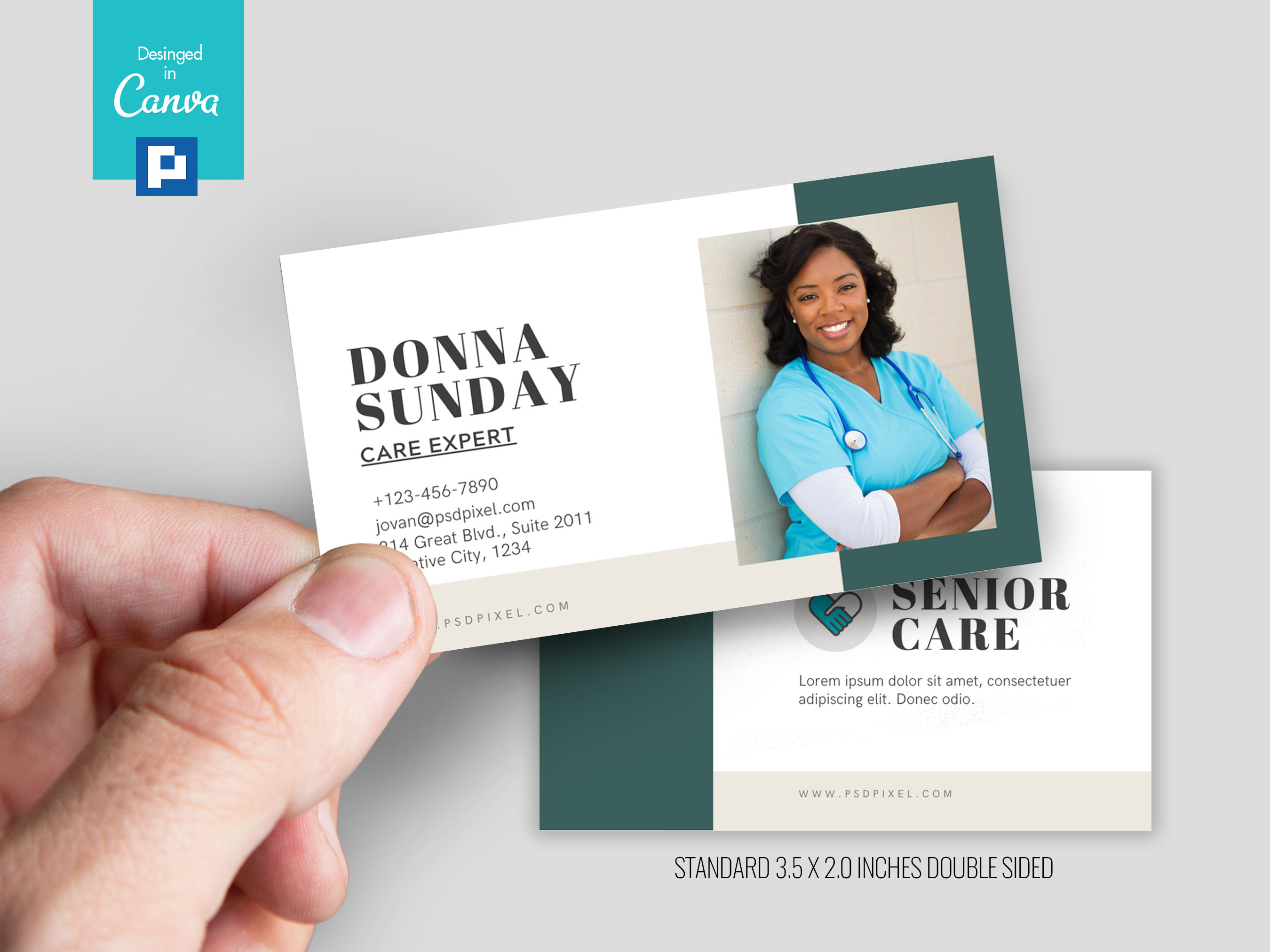 Senior Care Program Flyer and Business Card DIY Flyer Template in Canva ...