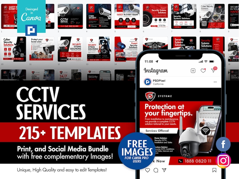 CCTV Contractor, Surveillance, CCTV Services Company Canva Print and ...