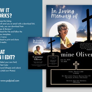 Internment and Funeral Program Flyer and Social Media Combo Promotional ...