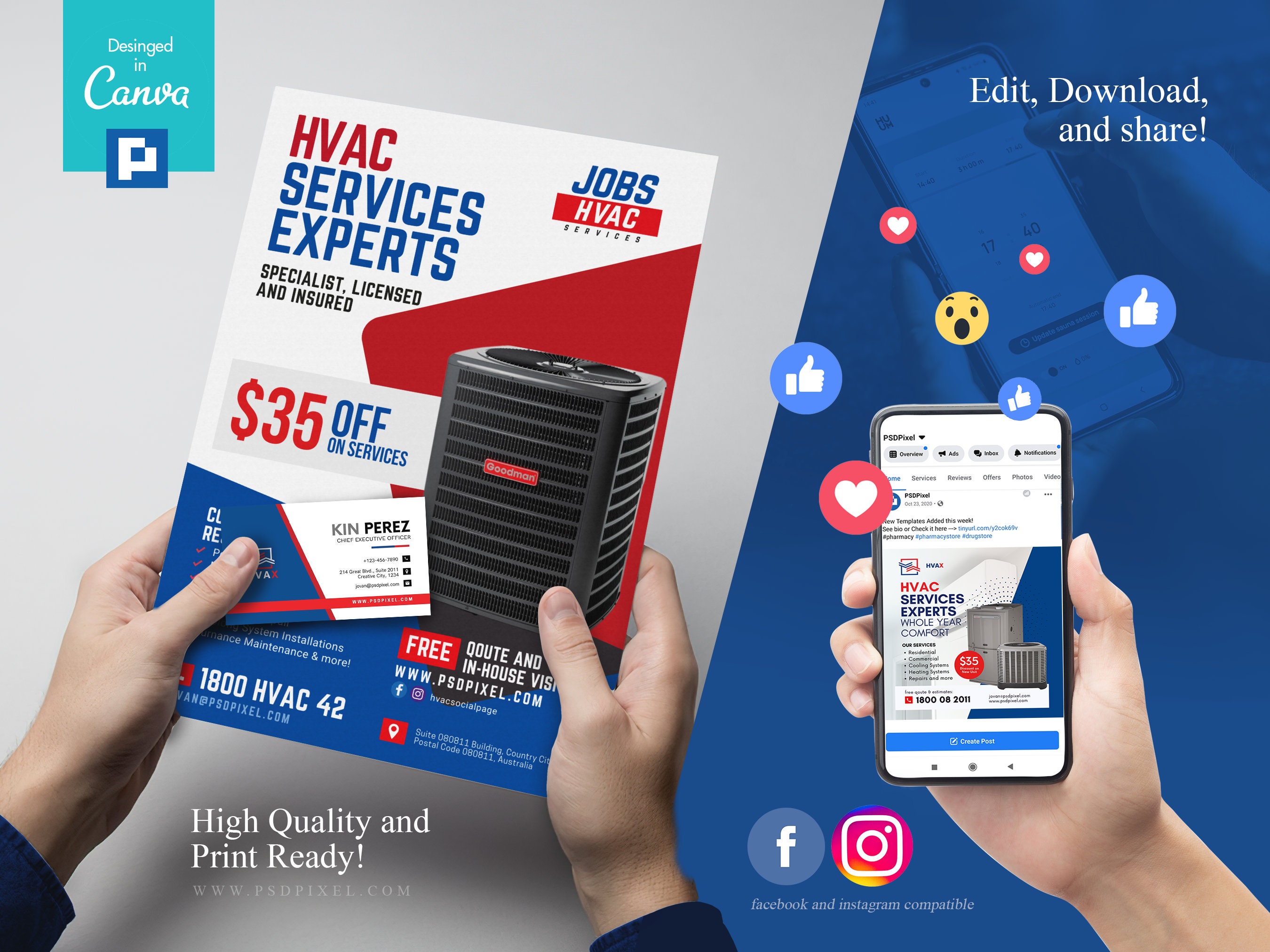 HVAC Heating, Ventilation, Air Conditioning Services Company Canva ...