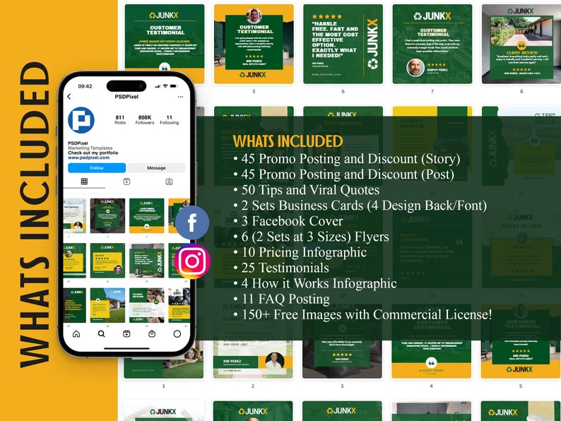 Junk Removal Canva Print and Social Media Bundle - Etsy