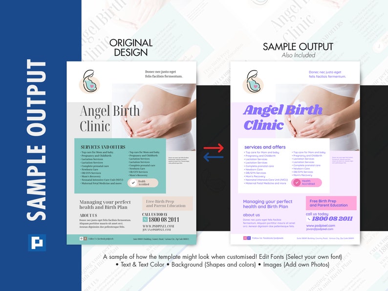 Birth Center Flyer Template: Clinic Promotion, Social Media (canva) - Etsy