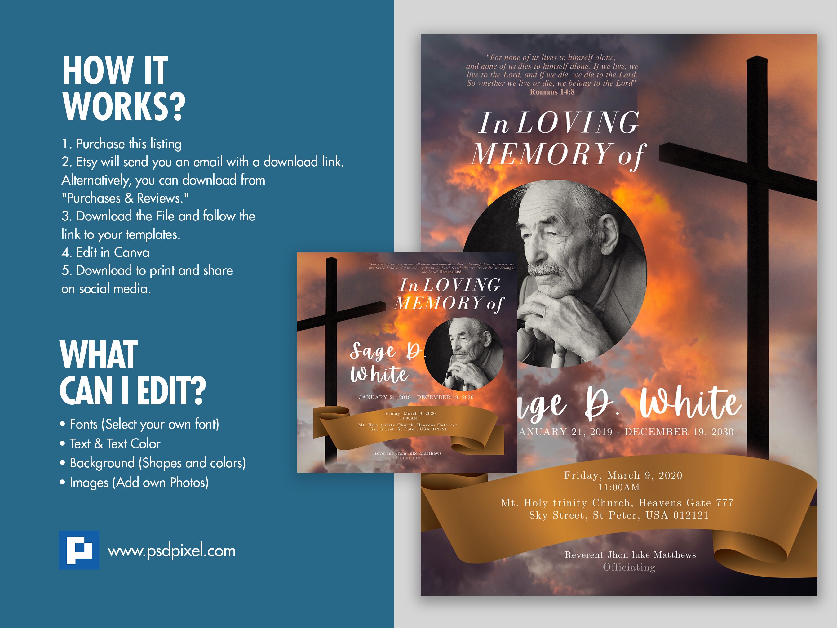 Internment and Memorial Program Flyer and Social Media Combo ...