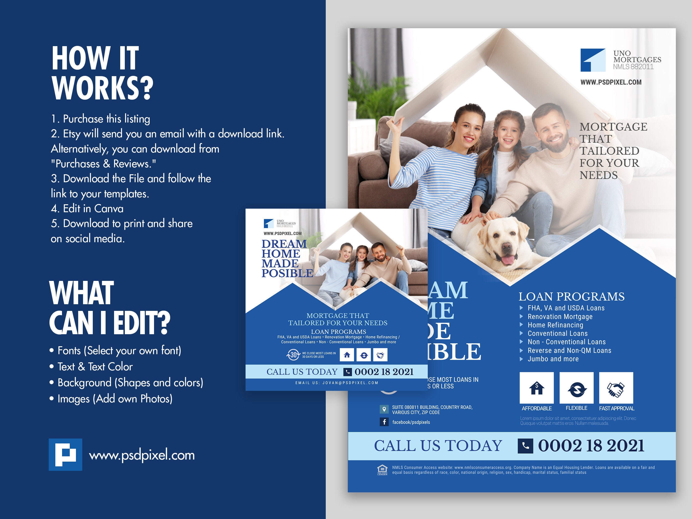 Lending and Mortgage Company Flyer and Social Media Combo Promotional ...