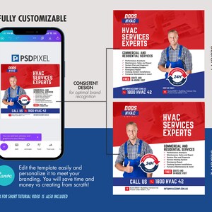 HVAC Experts Flyer and Social Media Combo Promotional Canva Template - Etsy