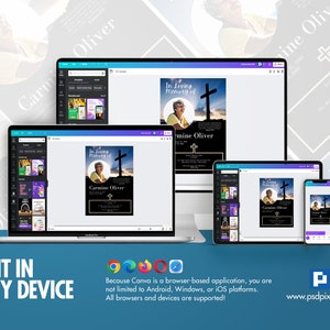 Internment and Funeral Program Flyer and Social Media Combo Promotional ...