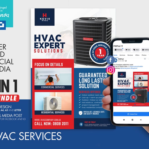 Hvac Flyers Template - Etsy