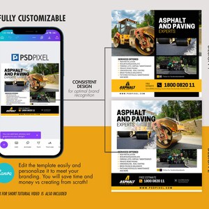 Road Paving Flyer and Social Media Combo Promotional Canva Template - Etsy