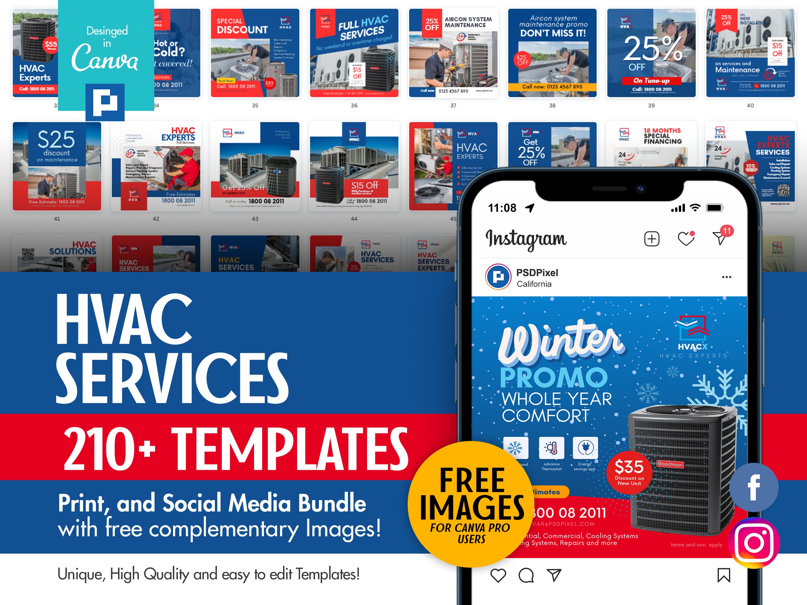 HVAC Heating, Ventilation, Air Conditioning Services Company Canva ...