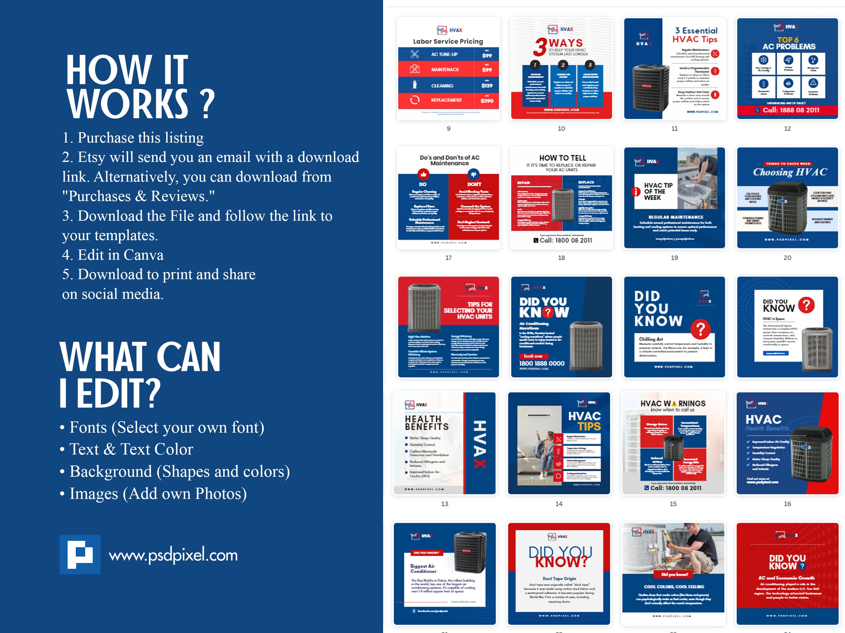 HVAC Heating, Ventilation, Air Conditioning Services Company Canva ...