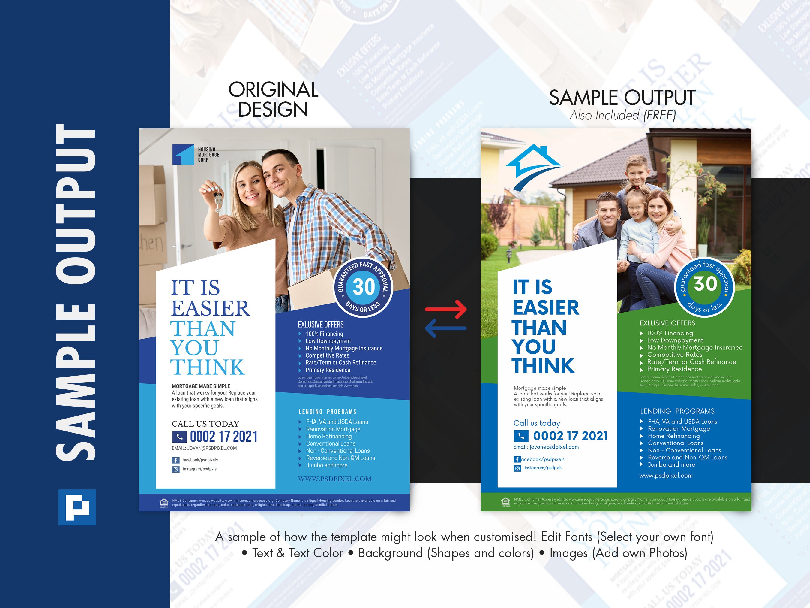 Loan and Mortgage Services Flyer and Social Media Combo Promotional ...