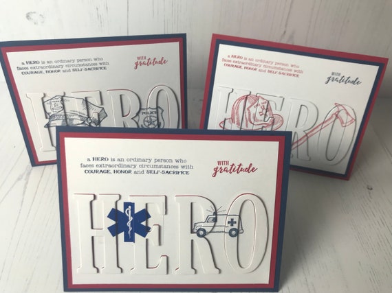 Handmade First Responder Appreciation Card Hero Collection | Etsy