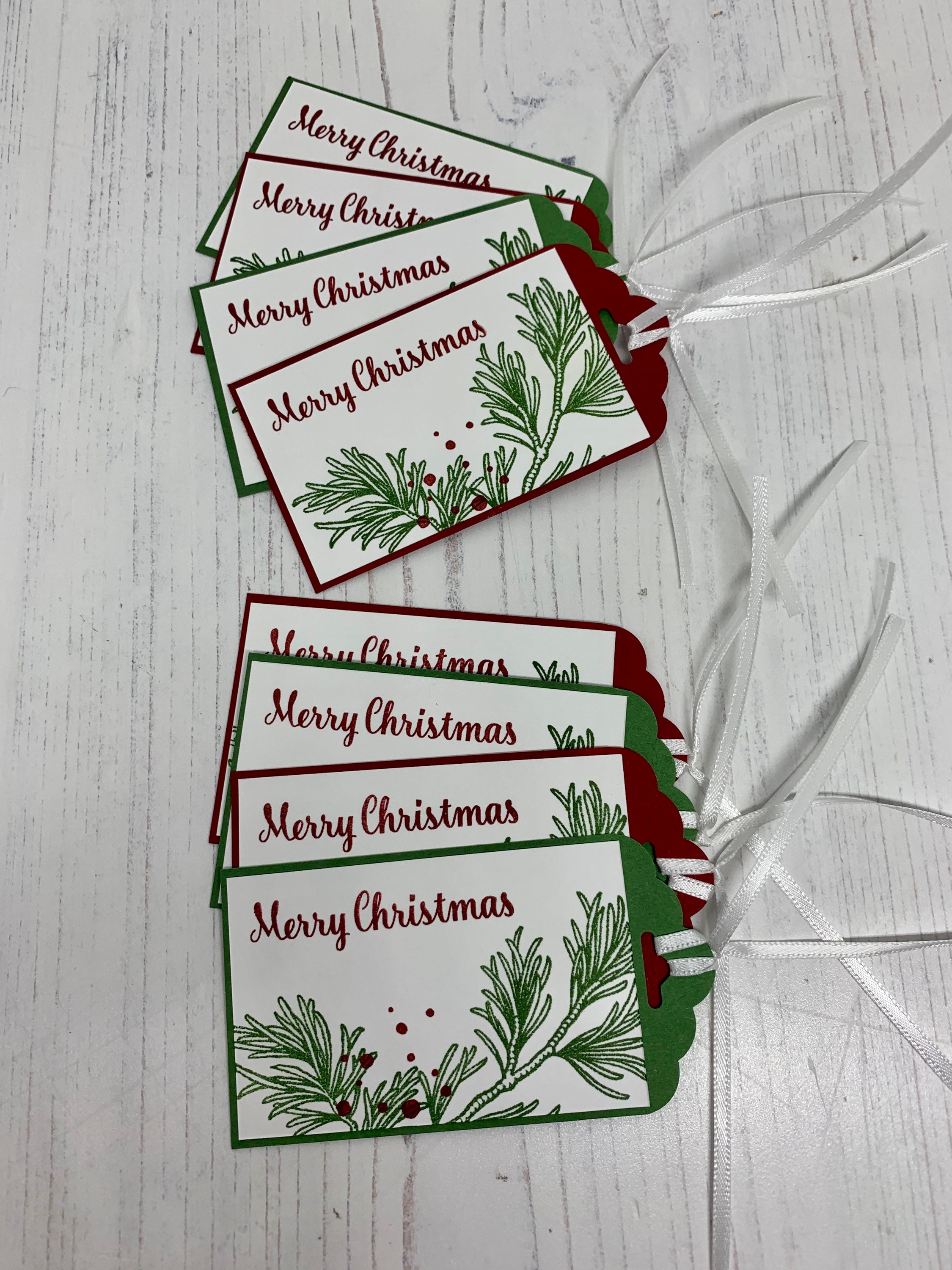 Handmade Christmas Holiday Gift Tags Set of 8 | Etsy