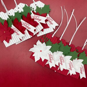 Handmade Christmas Holiday Poinsettia Gift Tags | Set of 8 - Etsy