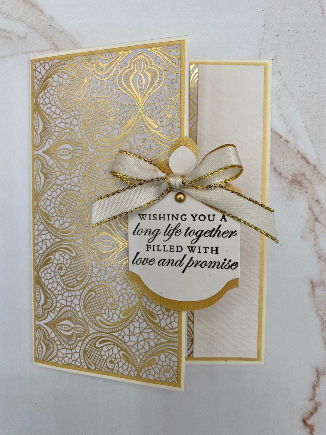 Gorgeous Gold Foil Handmade Wedding Card - Etsy