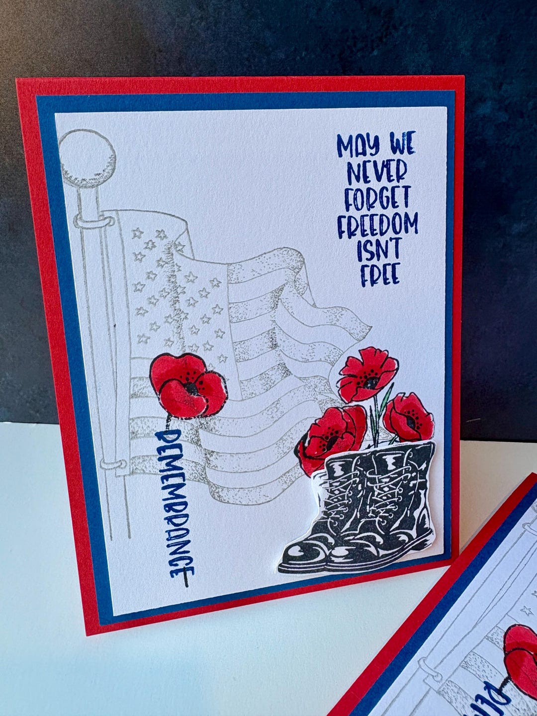 Handmade Memorial Day Poppy Remembrance Card | Hero Collectio - Etsy