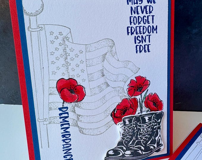 Handmade Memorial Day Poppy Remembrance Card | Hero Collectio - Etsy