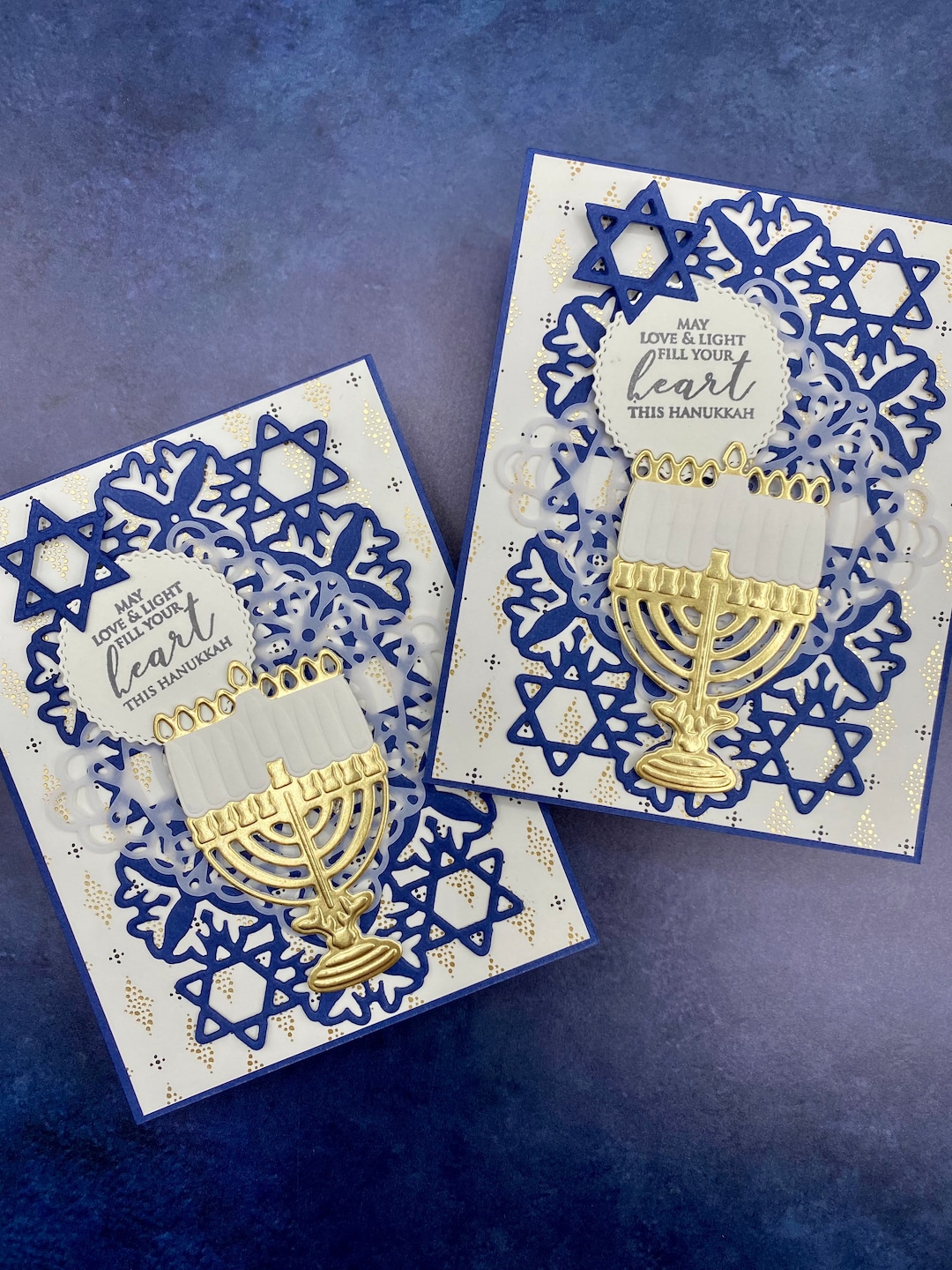 Elegant Handmade Hanukkah Card - Etsy
