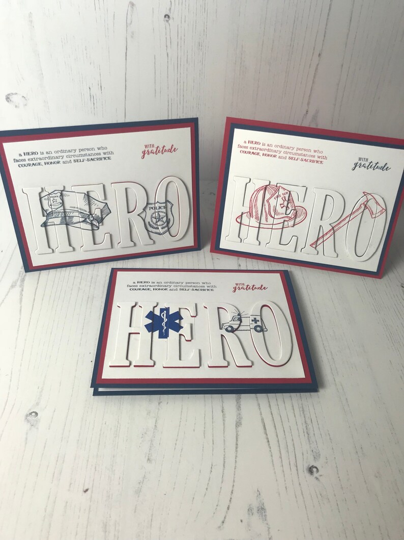 Handmade First Responder Appreciation Card Hero Collection | Etsy