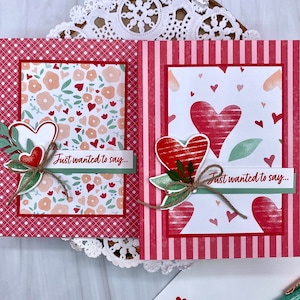 Handmade Whimsical Hearts Valentine’s Day Cards | Set of 2 - Etsy