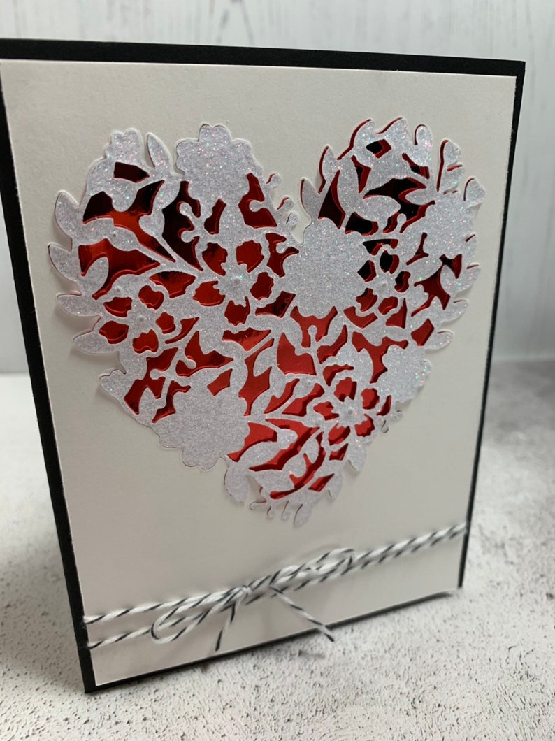 Handmade Foil Heart Valentine's Day Card - Etsy