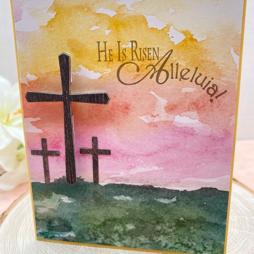 Printable He is Risen Card Resurrection Day Religious Easter - Etsy