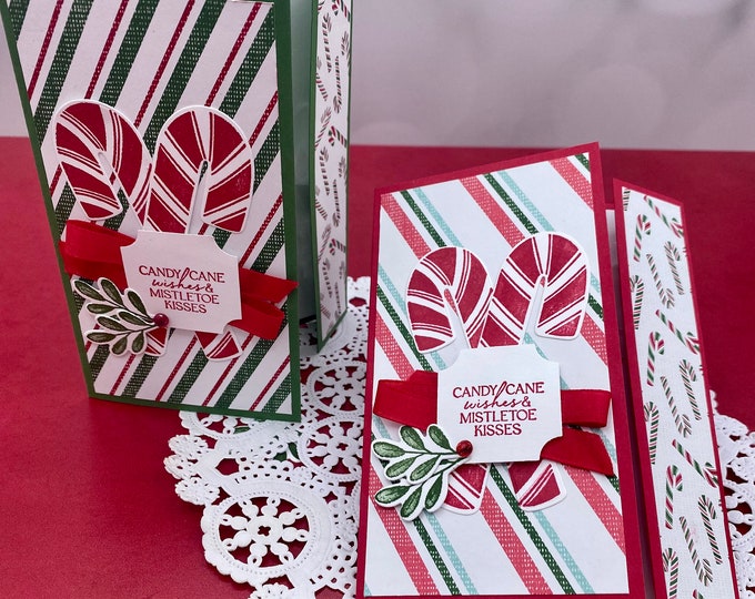 Handmade Candy Cane Wishes Christmas Cards | Set of 6 - Etsy